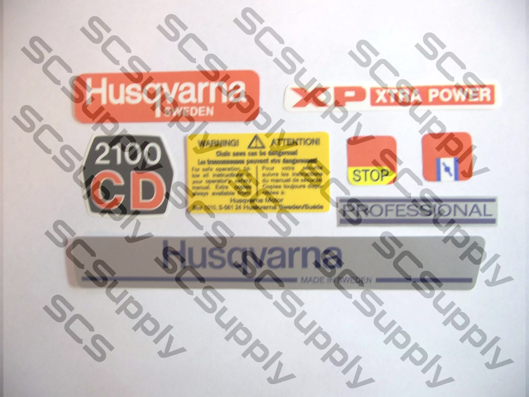 Husqvarna 2100CD (late) decal set – Sugar Creek Supply