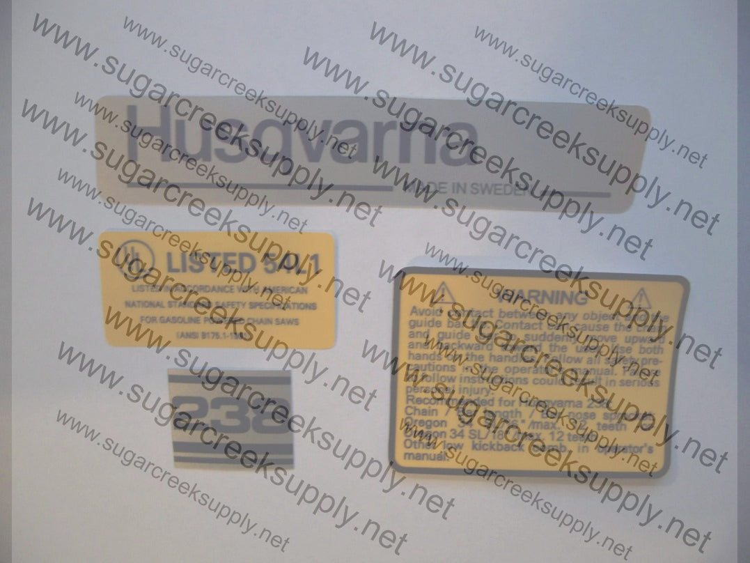 Husqvarna 238 decal set – Sugar Creek Supply