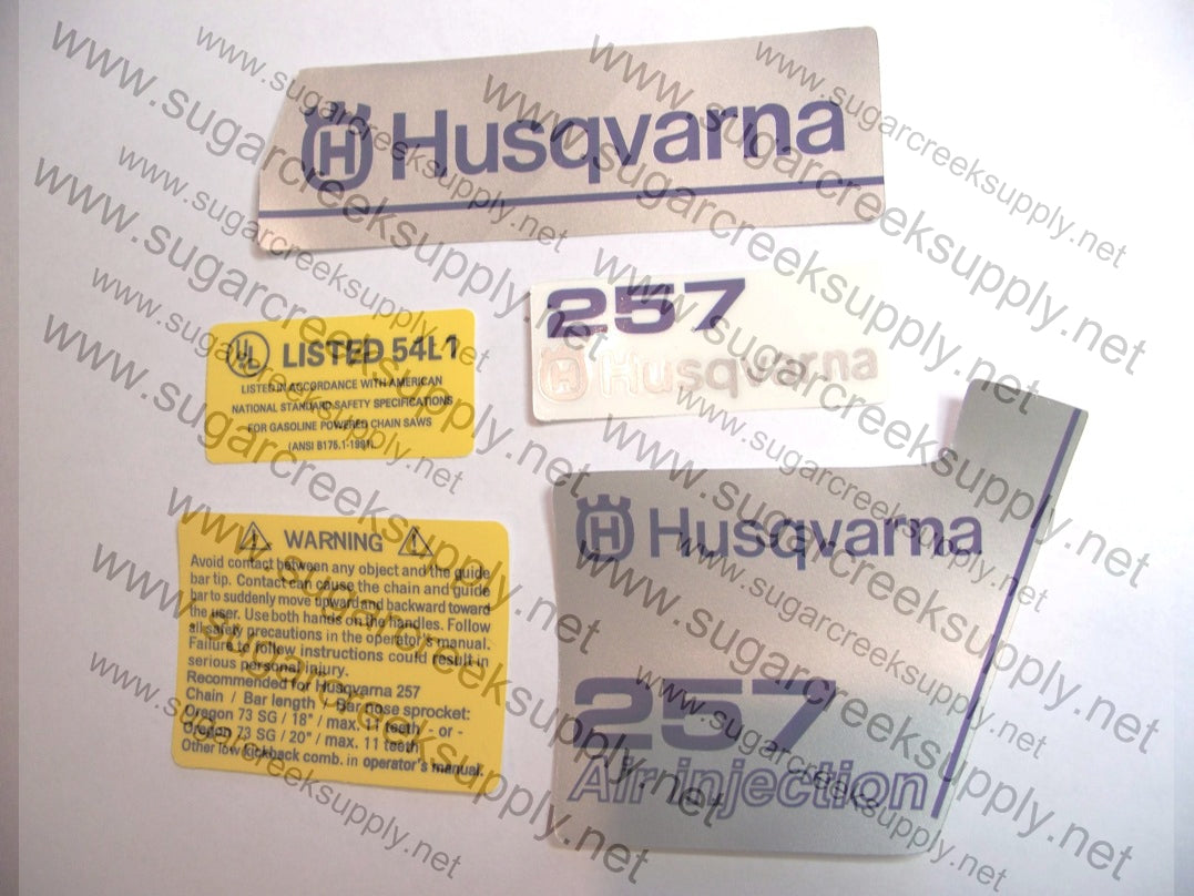 Husqvarna 257 decal set – Sugar Creek Supply