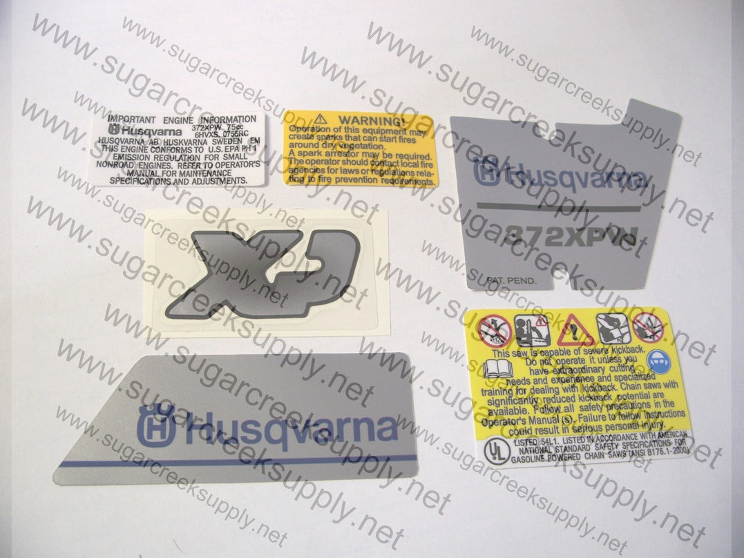 Husqvarna 372XPW decal set – Sugar Creek Supply