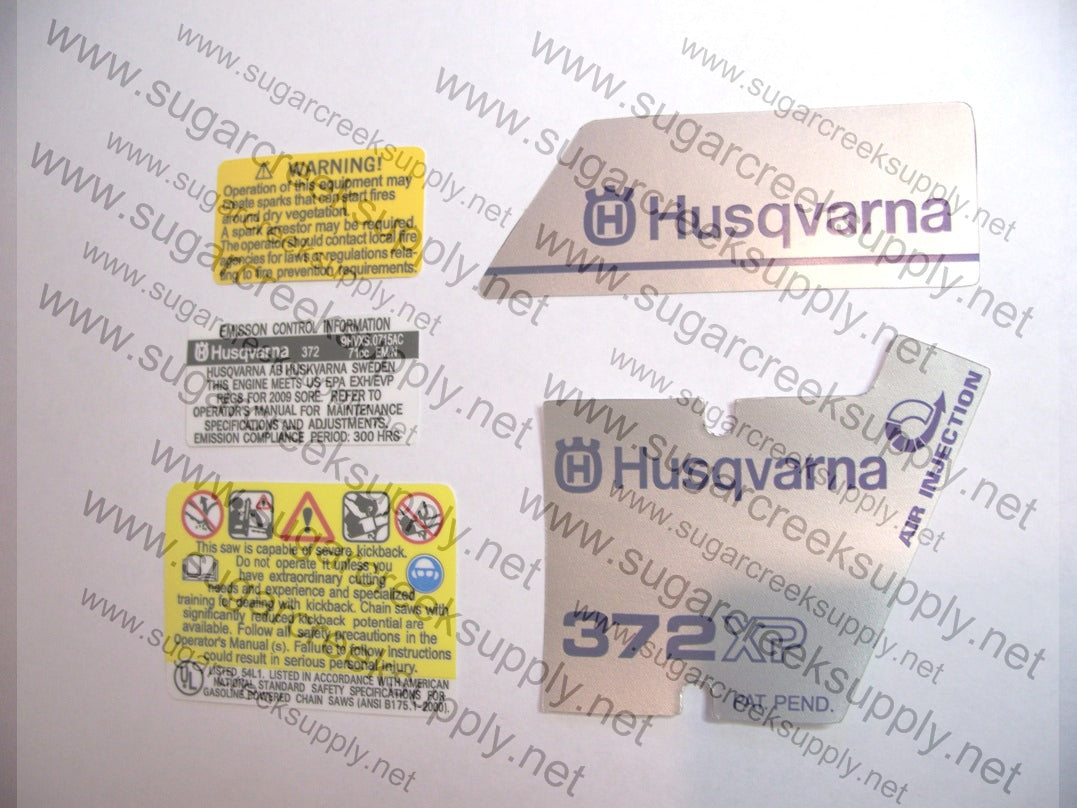 Husqvarna 372XP (early) decal set – Sugar Creek Supply