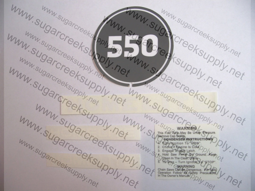 Homelite 550 decal set – Sugar Creek Supply