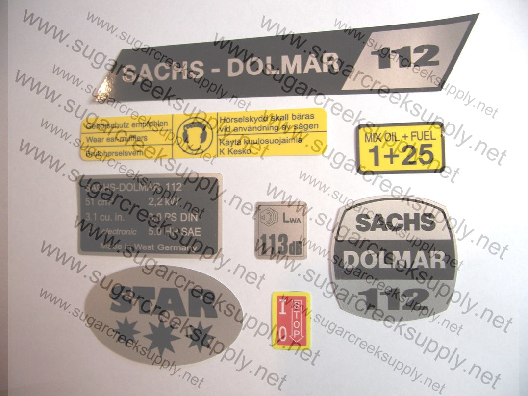 Sachs Dolmar 112 decal set – Sugar Creek Supply