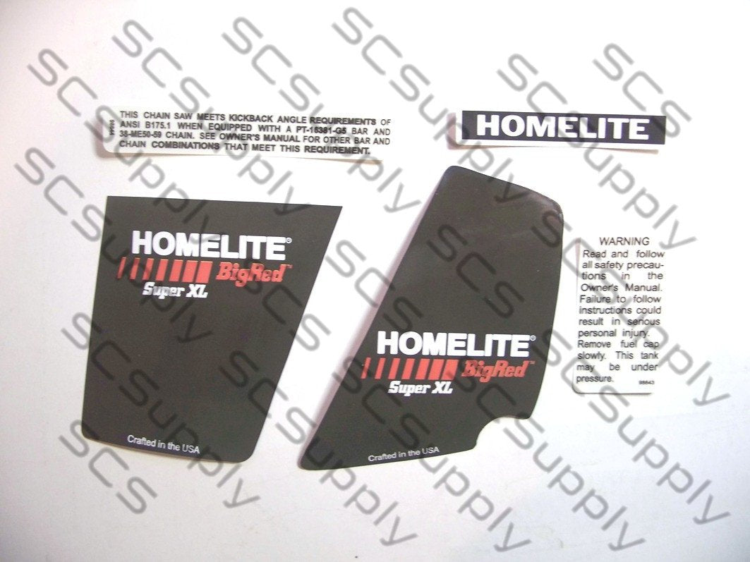 Homelite Super XL (Big Red) decal set – Sugar Creek Supply