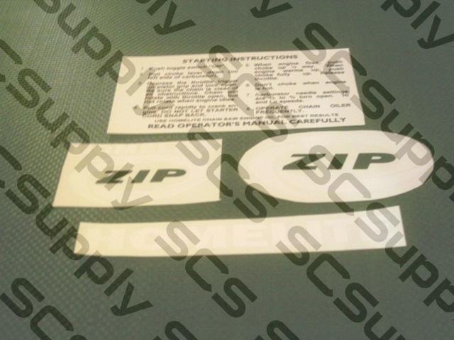 Homelite ZIP-B decal set – Sugar Creek Supply