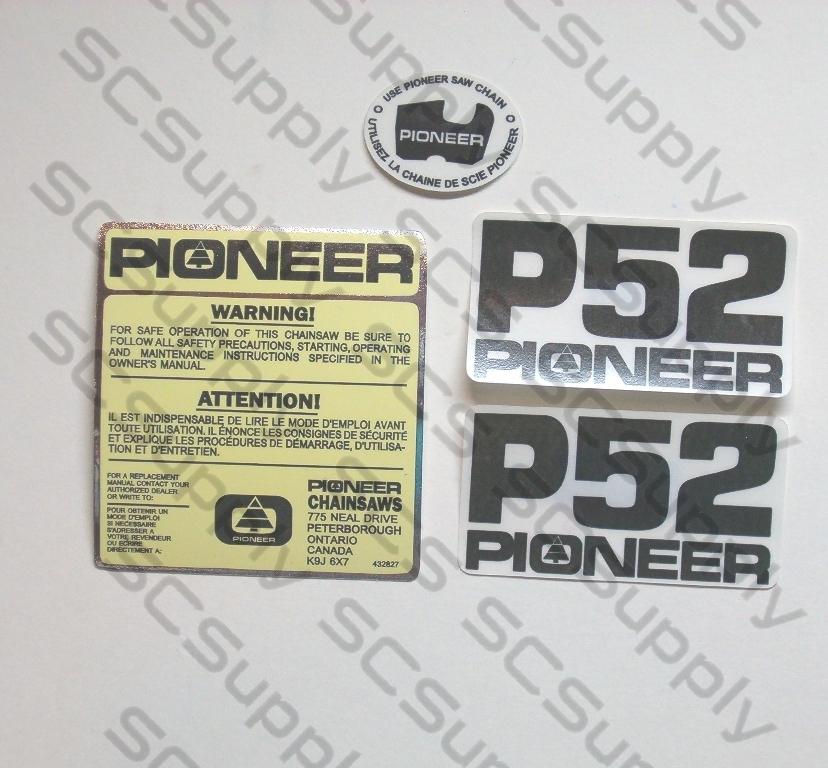 Pioneer P52 decal set – Sugar Creek Supply