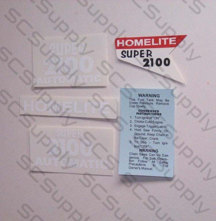 Homelite Super 2100 (ver. 2) decal set – Sugar Creek Supply